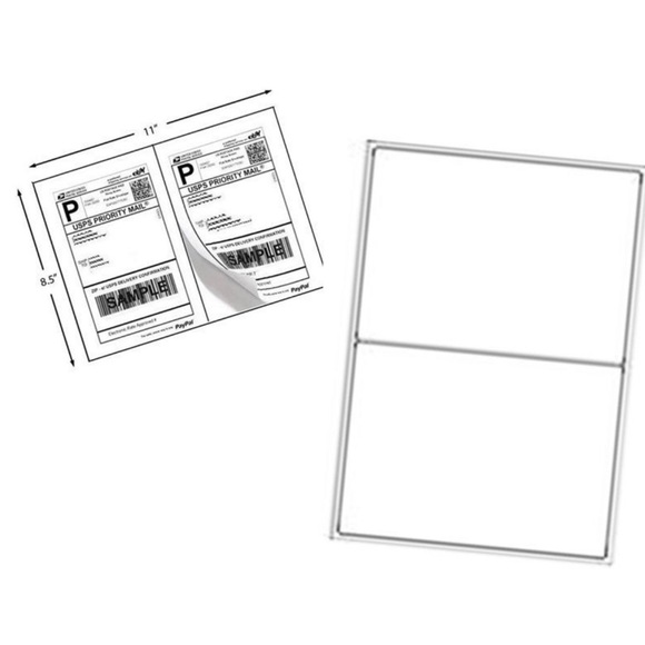 Office | 3 Shipping Labels Half Sheet Sticker Label Printer Paper 2 Per ...